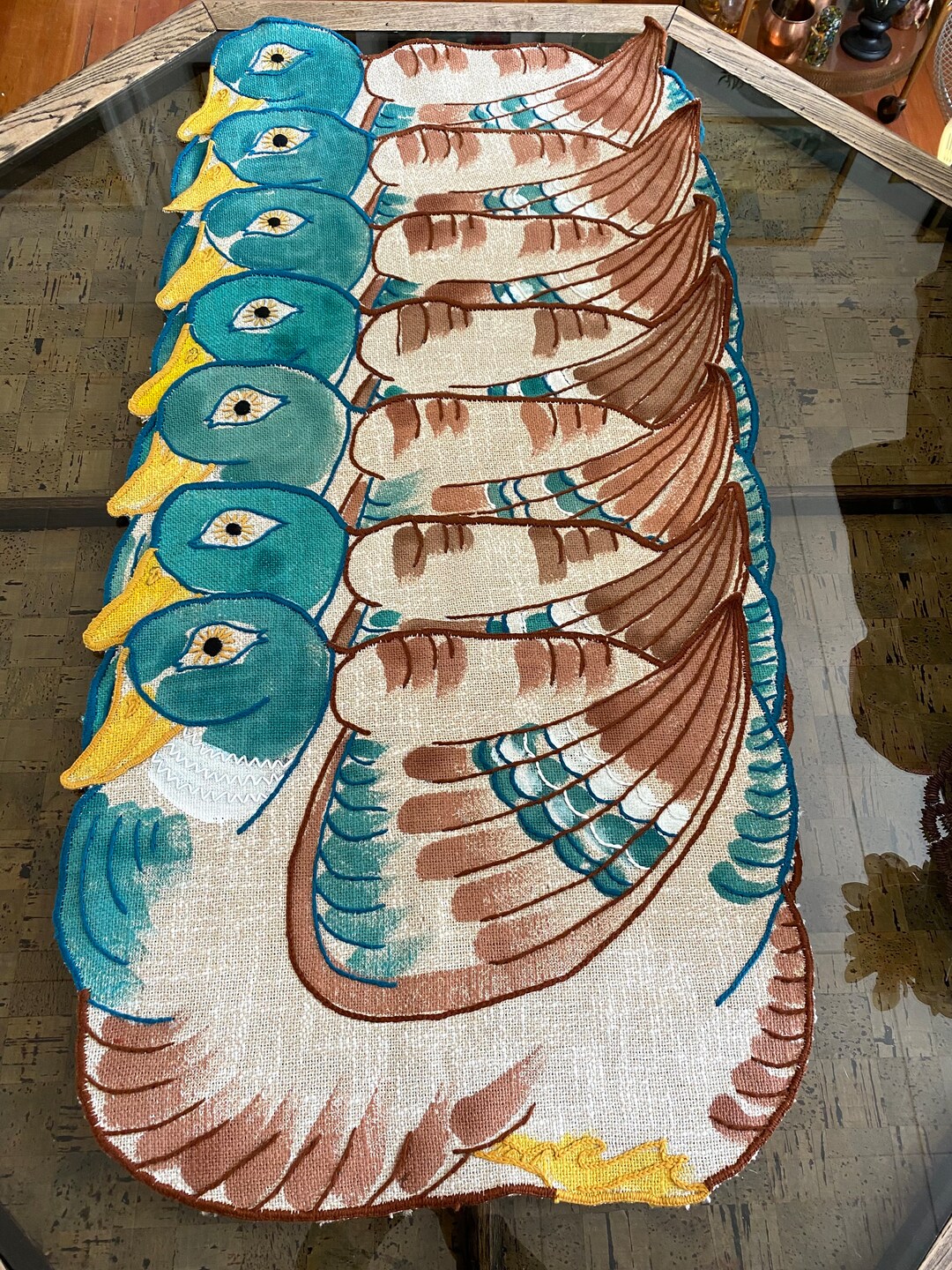 Vintage MCM Jesurum Luxury Placemats Hand Painted Hand Embroidered ...