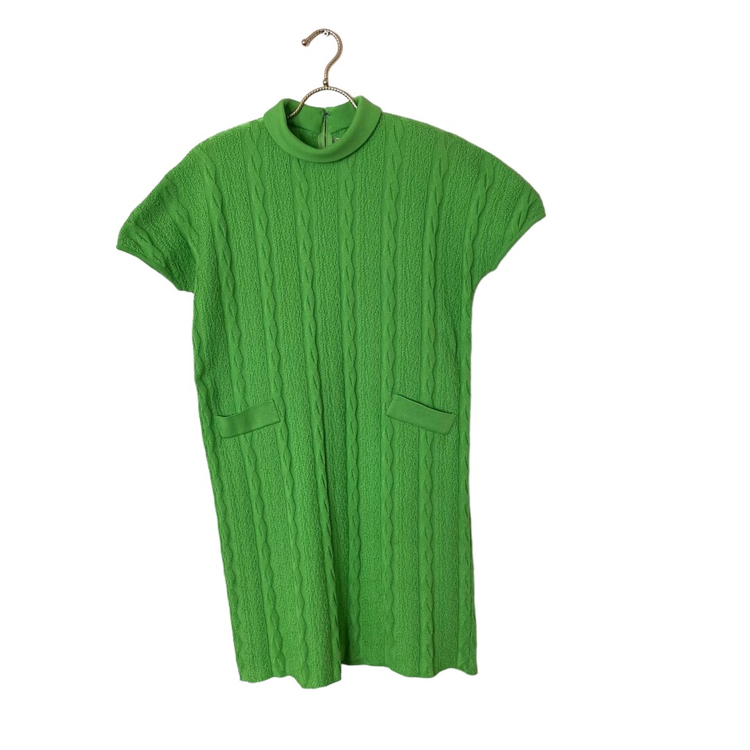 Vintage Mod Dress Silan TREVIRA 2000 Made in Italy Texturized Polyester ...