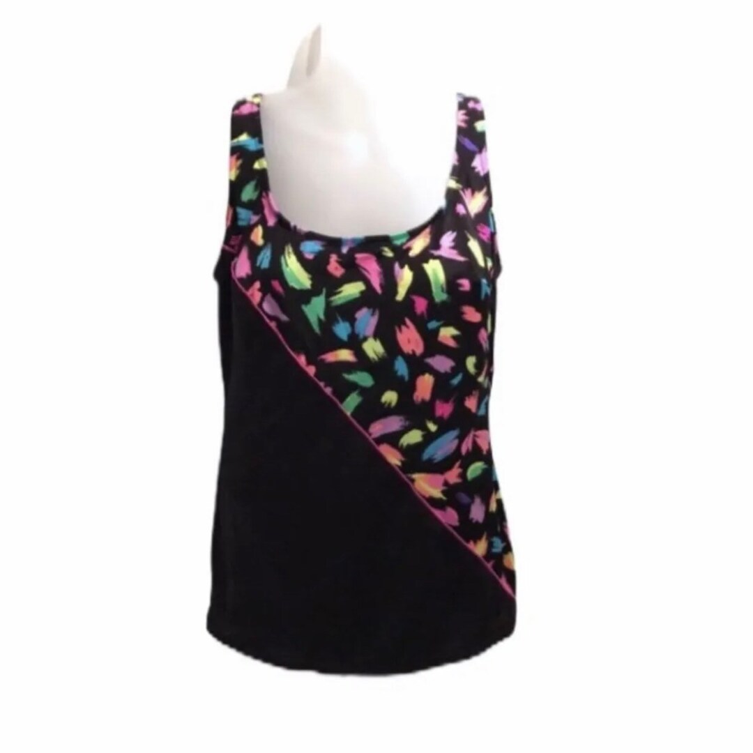 Vintage Neon 80’s 90’s One Piece Neon Paint Splatter Swimsuit - Etsy