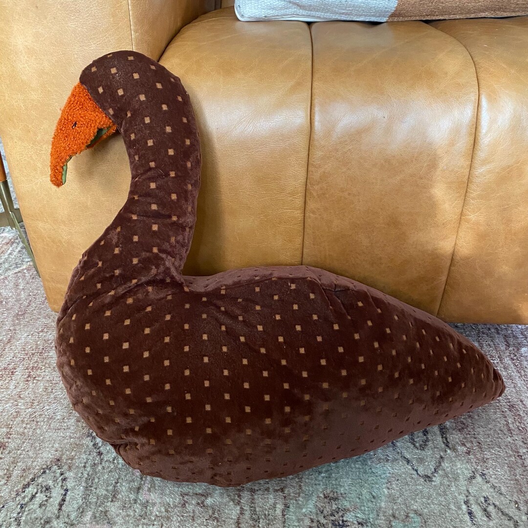 Vtg Brown Velvet Fabric Goose Door Stop Doorstop Stay Country Cute ...