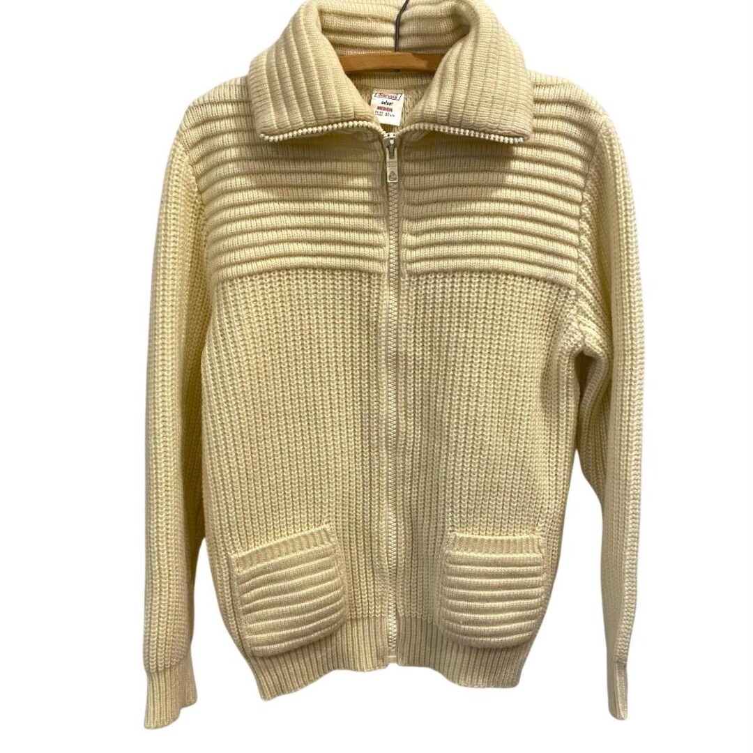 Vintage Servus Orlon Acylic Zip up Sweater Collared Medium - Etsy