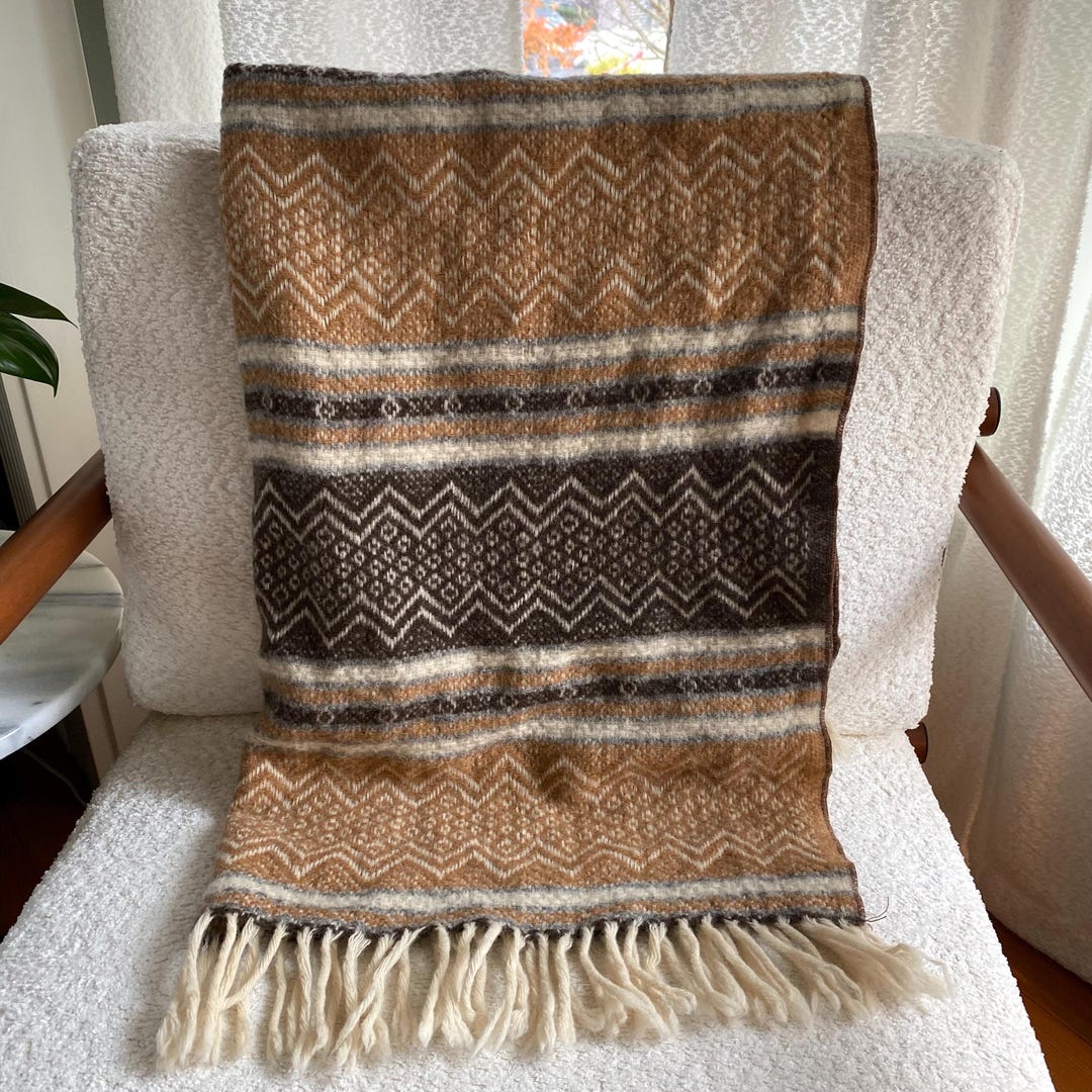 Vintage Faribo 100% Wool Fringed Lap Stadium Throw Blanket / Scarf ...