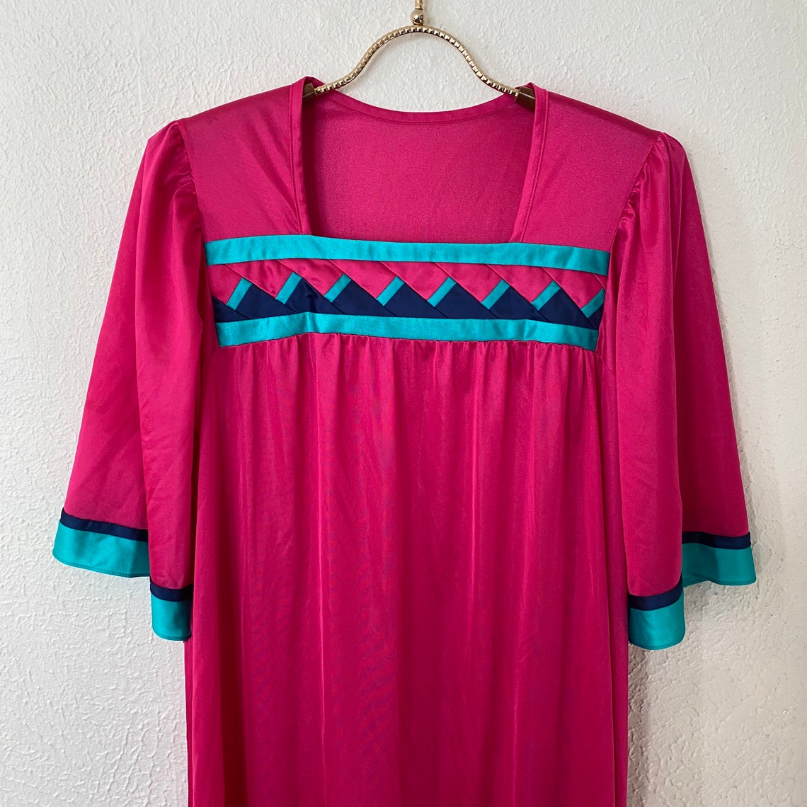 Vintage Henson Kickernick 1970’s Pink Geometric Lounge/sleep Dress ...