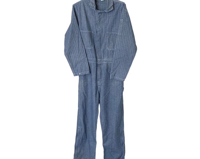 Vintage Keys 80s Herringbone Denim Coverall Size XLS Denim Overalls ...