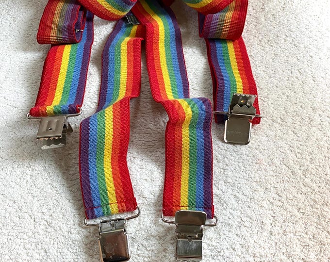 Vintage 2” 70s Welch Rainbow Suspenders Pride Mork & Mindy 38 - Pride ...