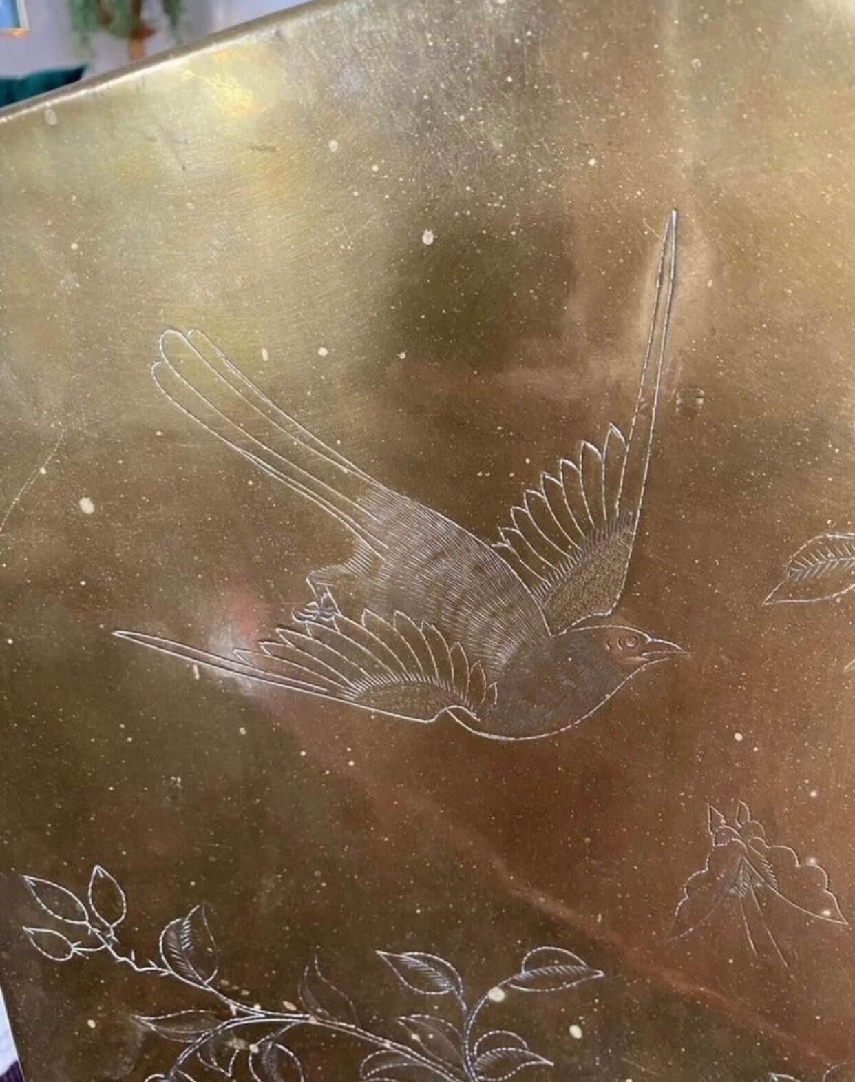 Vintage Aged Brass Fireplace Screen Chinese Screen Brass Chinoiserie ...