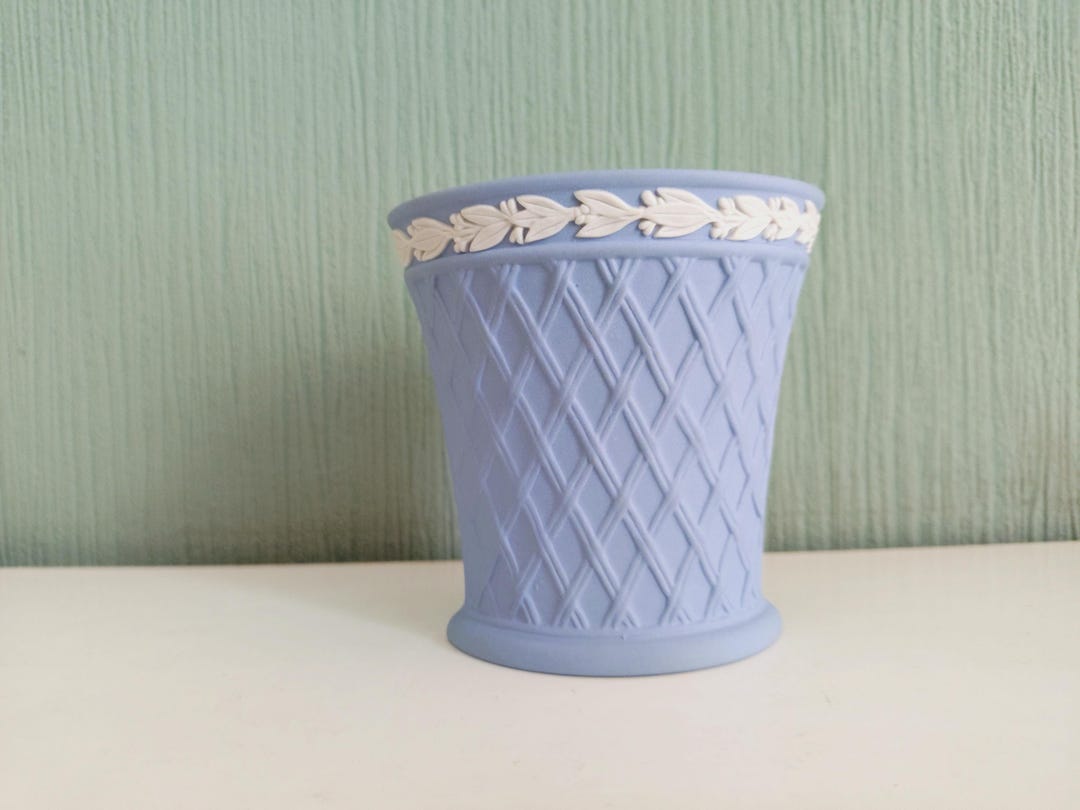 Wedgwood Pale Blue Jasperware Basket Weave Pattern Vase - Etsy