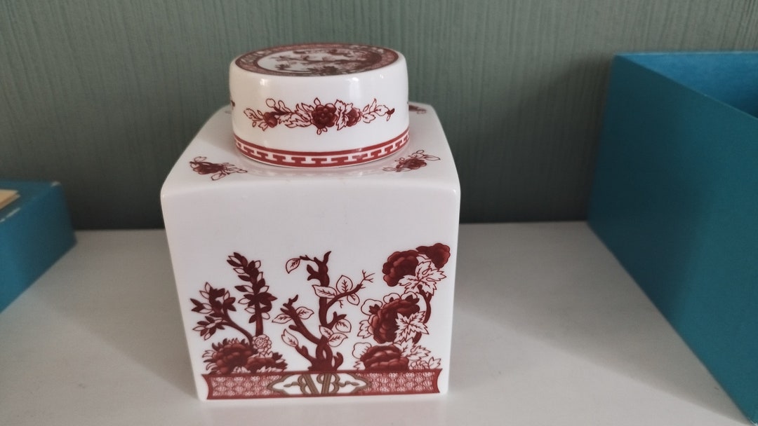 Coalport Indian Tree Coral Tea Caddy Limited Edition - Etsy