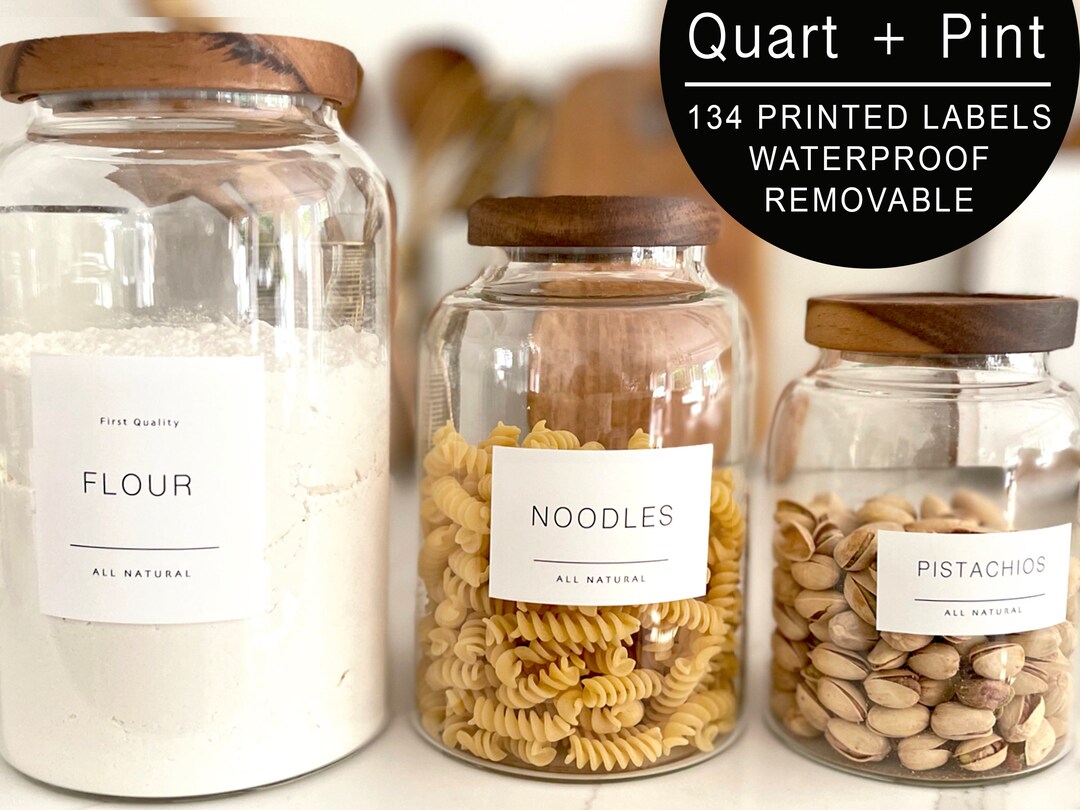 134 Minimalist White Pantry Labels. Preprinted Modern Farmhouse Labels ...