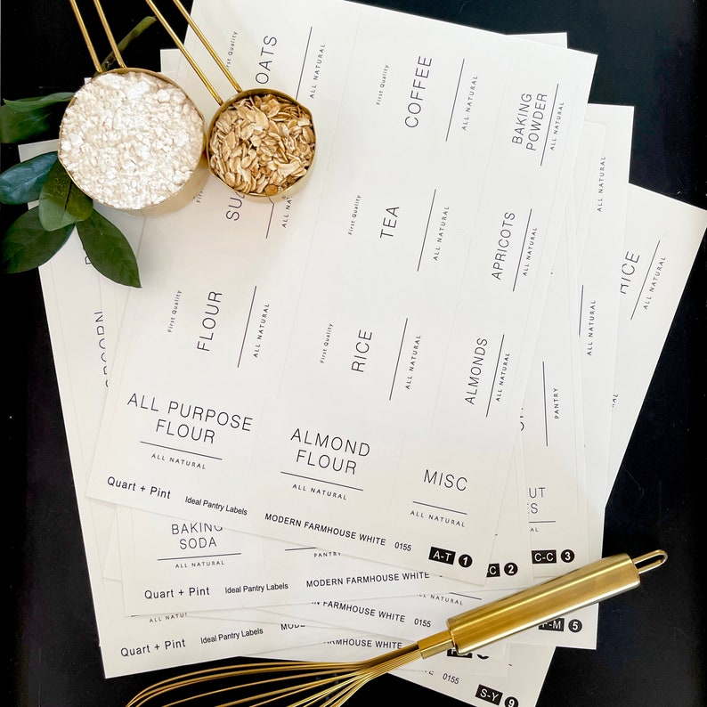 134 Minimalist White Pantry Labels. Preprinted Modern | Etsy