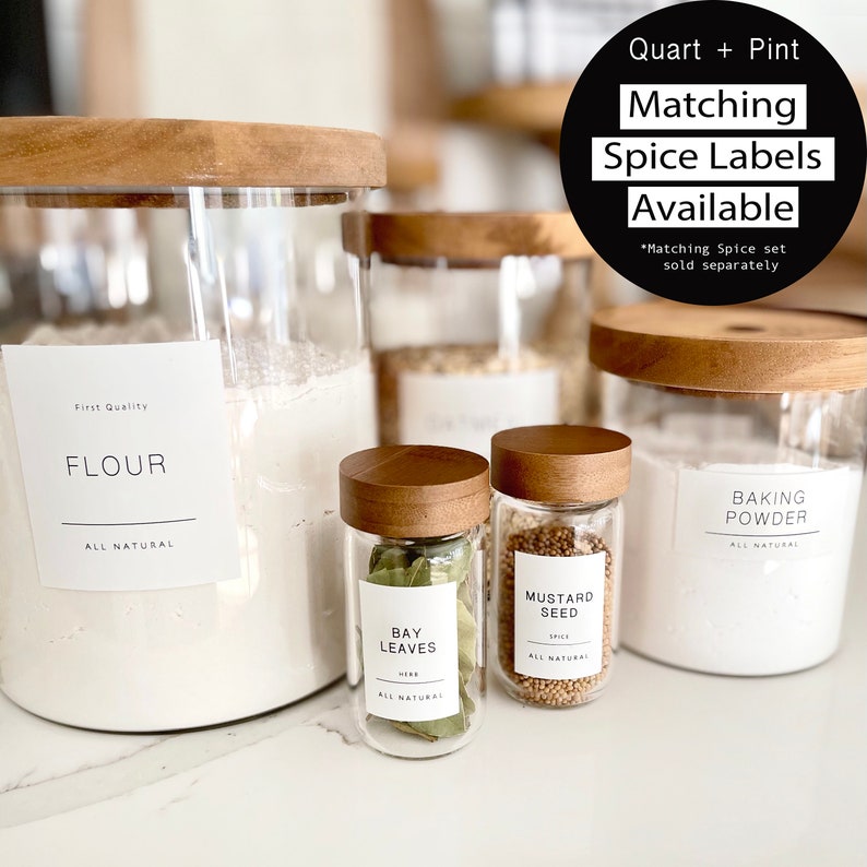 134 Minimalist White Pantry Labels. Preprinted Modern - Etsy
