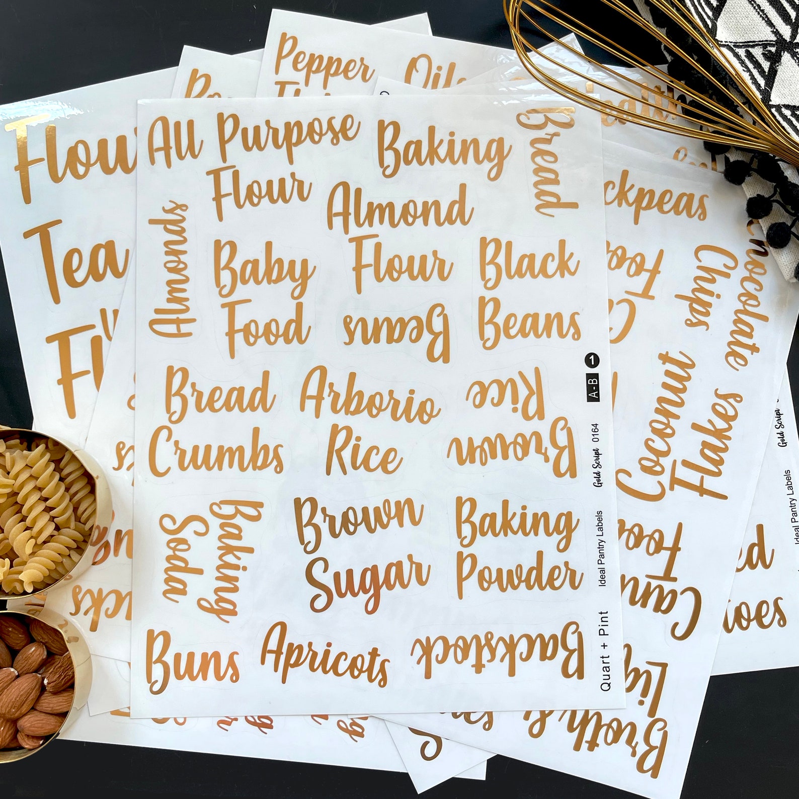 155 Gold Pantry Labels: Printed Clear Vinyl Stickers Gold - Etsy