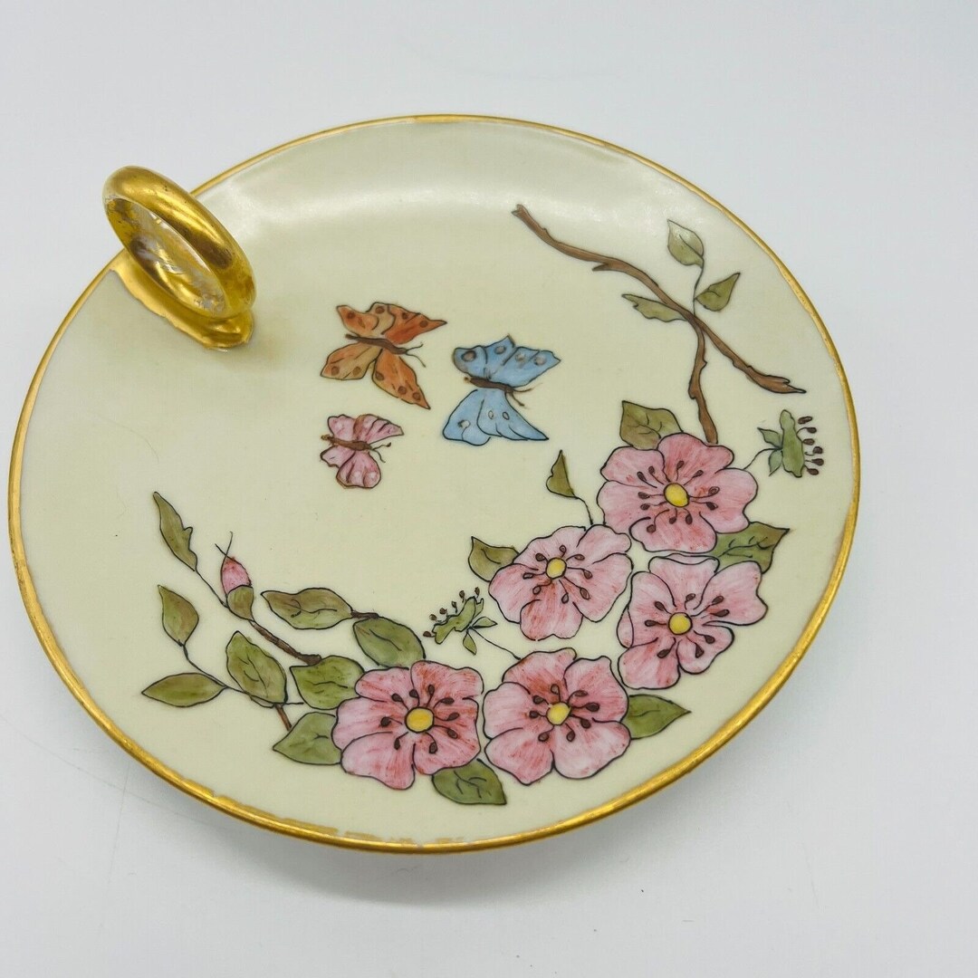 Vintage Thomas Sevres Bavaria Nappy Dish Hand Painted Flowers ...