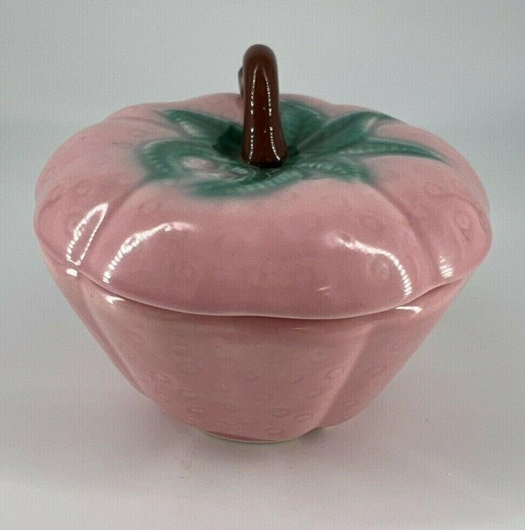 California Pottery Belmar Pink Strawberry Lidded Bowl Replacement Dip ...