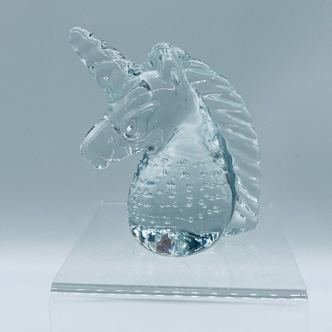 Art Glass Unicorn Animal Figurine Bullicante Paperweight - Etsy