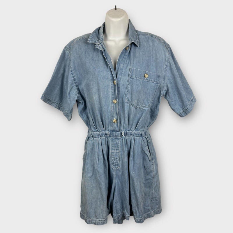Denim Retro Romper - Etsy