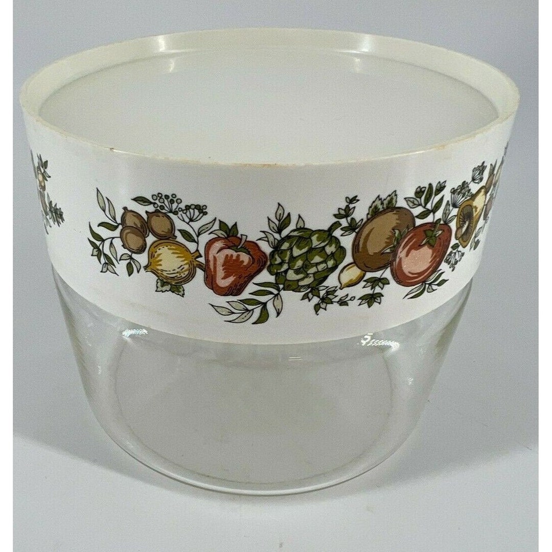 Vtg Pyrex Spice of Life Canister Mushroom Glass W/lid Stackable ...