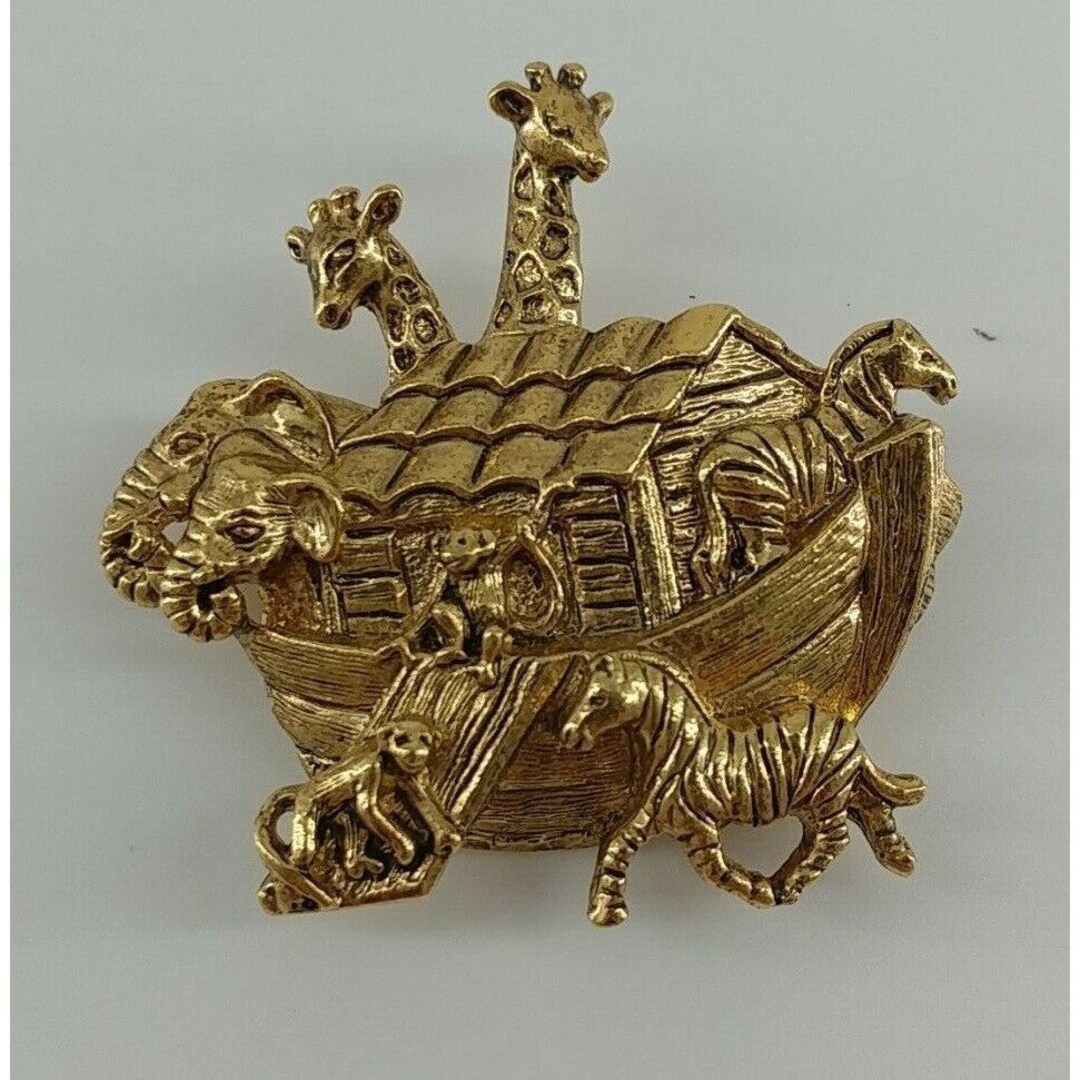 Vintage Avon Noahs Ark Gold Tone Fashion Pin Brooch Giraffe Zebra ...