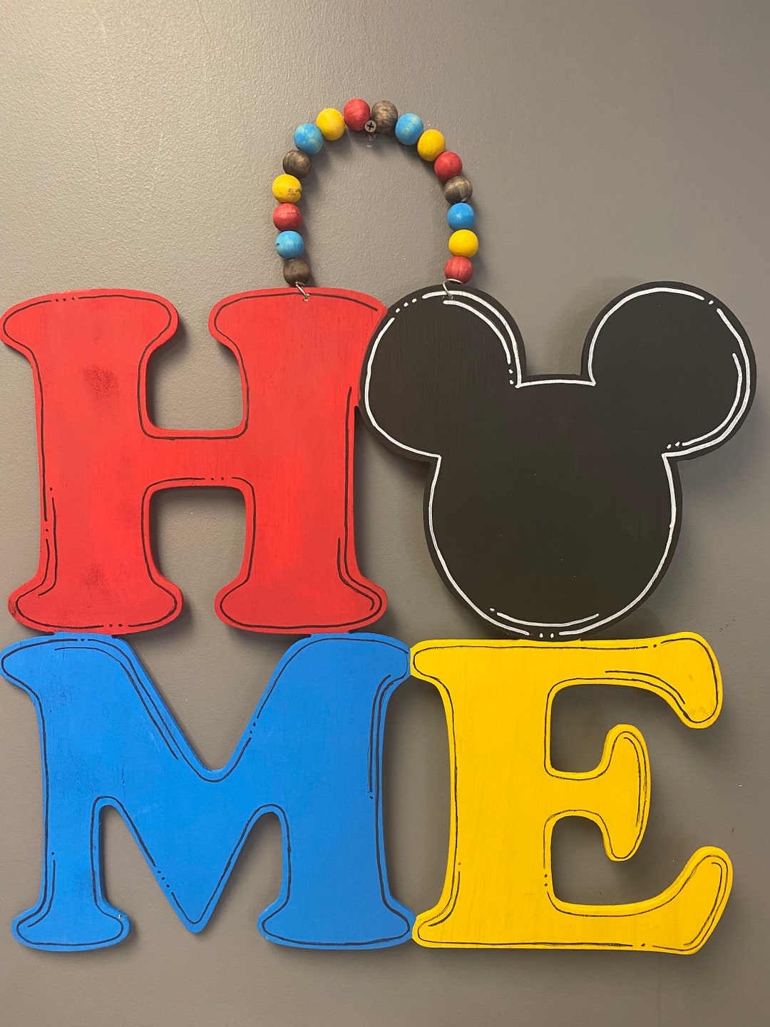 Mickey Mouse Home Large Door Hanger - Etsy