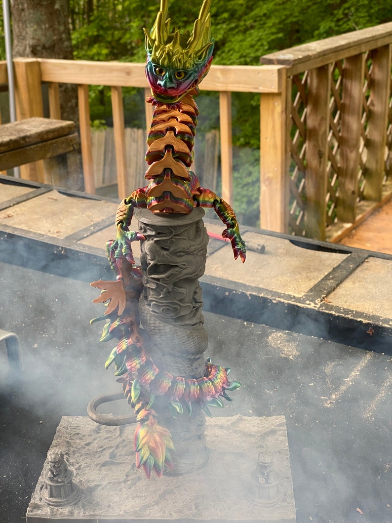3d Printed Articulated Dragon With Stand - Etsy