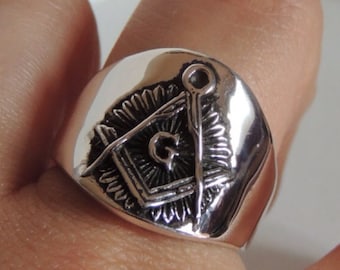 Stainless Steel Ring With Mason / Masonic Logo - Etsy