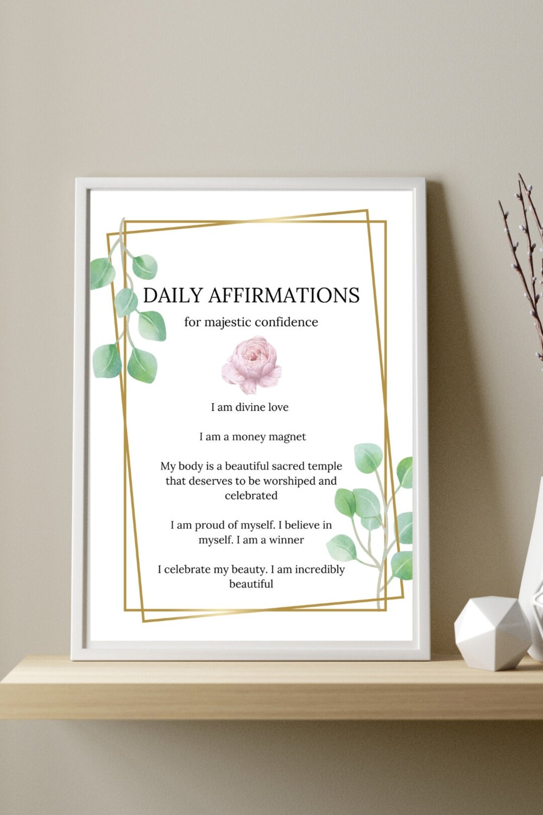 Affirmations Digital Wall Art Printable for Women | Self Love Wall ...