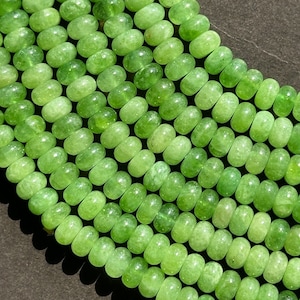 Beautiful Green Jade Gemstone Bead 8x5mm Smooth Rondelle Beads ...