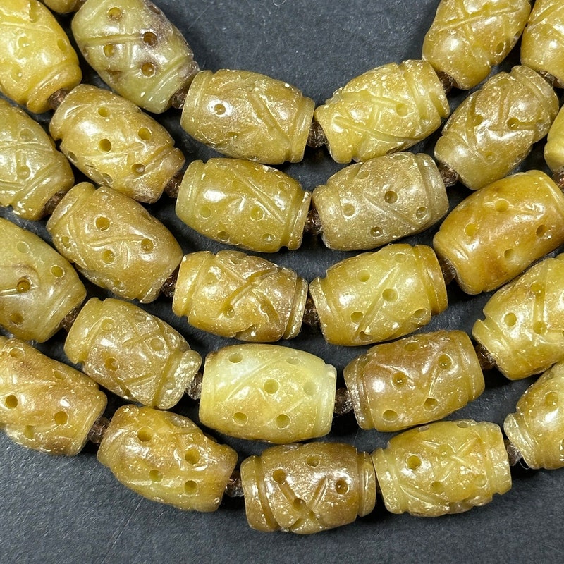 Carved Jade Bead - Etsy