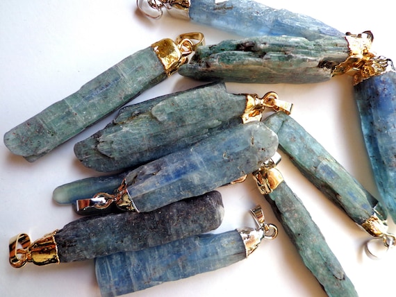AAA Natural Kyanite Gemstone Pendants Approx. 50x12mm Stick | Etsy