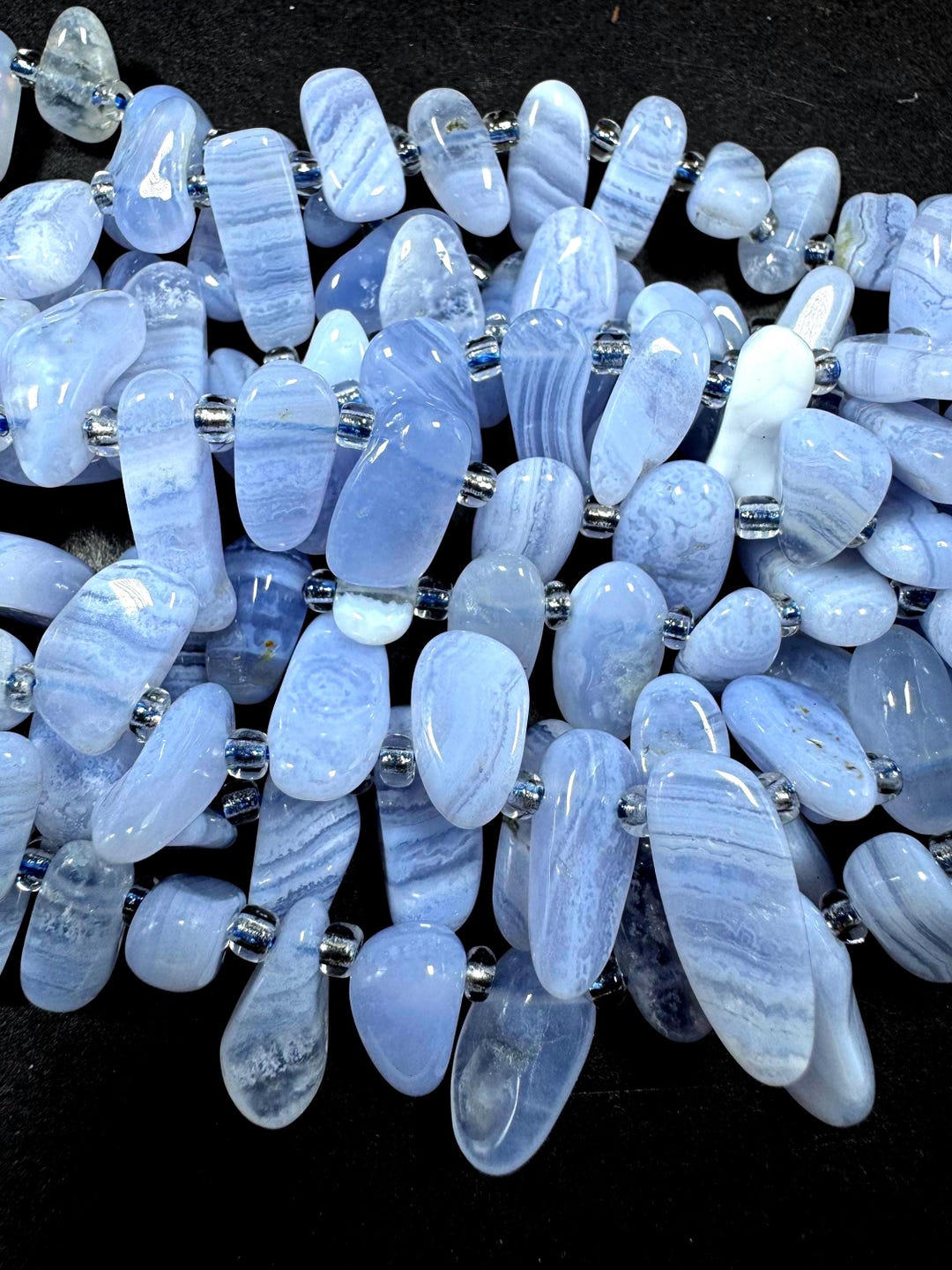 100% Natural Blue Lace Agate. Freedom Teardrop Shape. Gorgeous Natural ...