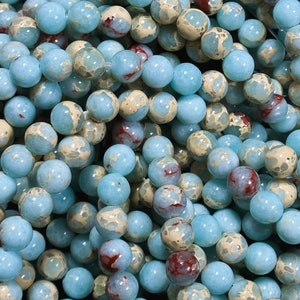 Natural Sea Sediment Jasper Gemstone Bead 6mm 8mm 10mm Round Beads ...