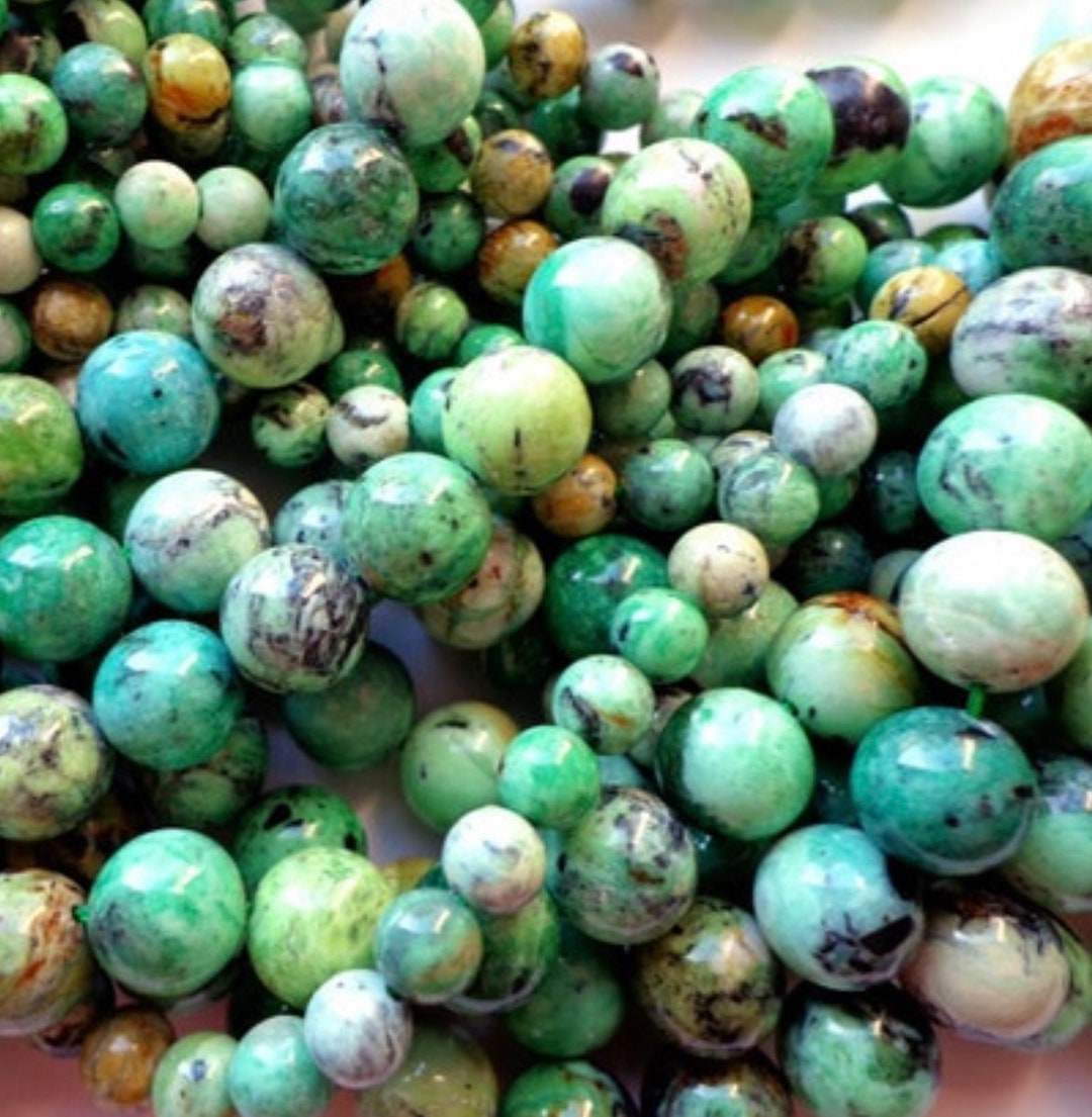 AAA NATURAL Gemstone African Variscite Round Beads, 6mm 8mm 10mm 12mm ...