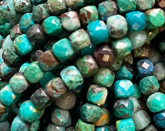 Turquoise Round Beads 4mm 15.5 Inch Faceted Round Gemstone - Etsy