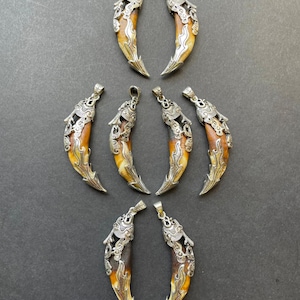 Beautiful Wolf Teeth Pendant. 10x50mm Teeth Shape Pendant. Gorgeous ...