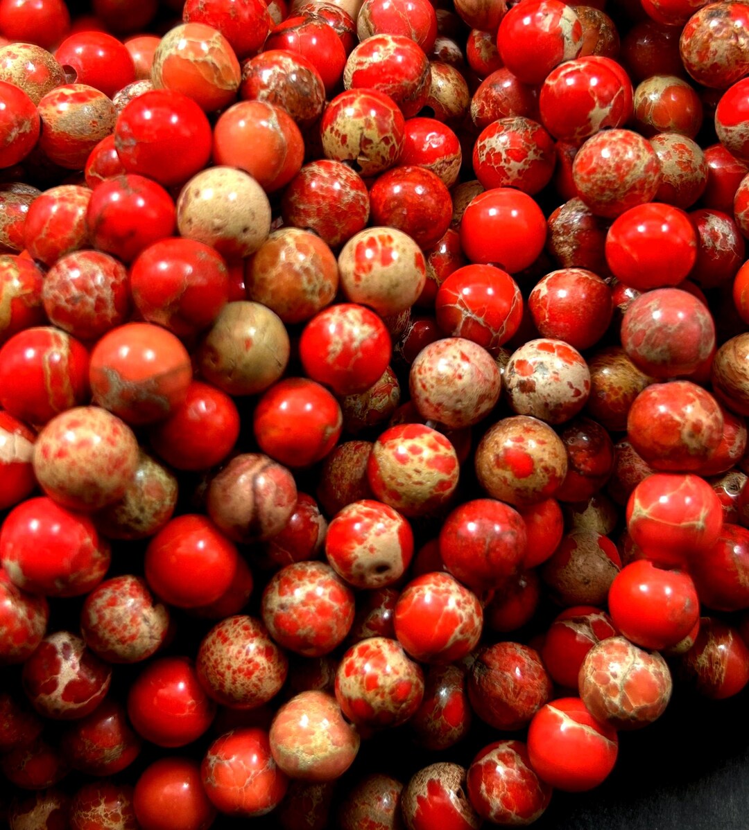 Natural Sea Sediment Jasper Gemstone Bead 6mm Round Beads, Beautiful ...