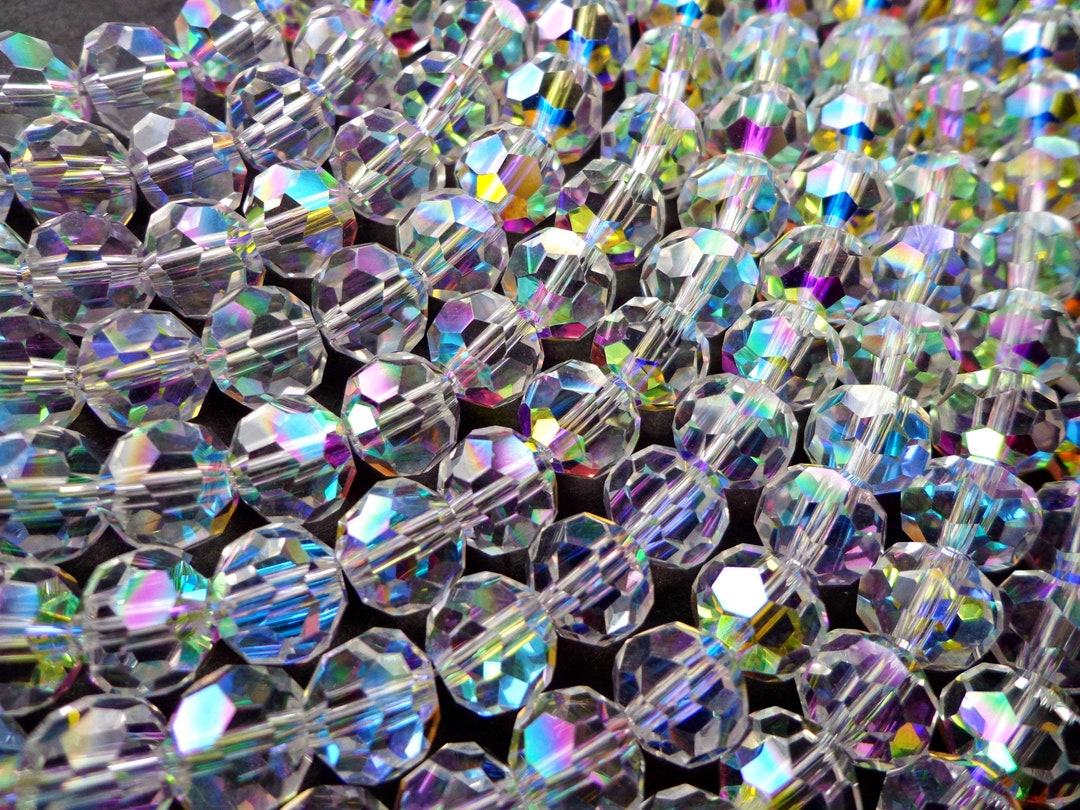 AAA High Quality Iridescent Crystal Beads, 7mm, Faceted Round Shape ...