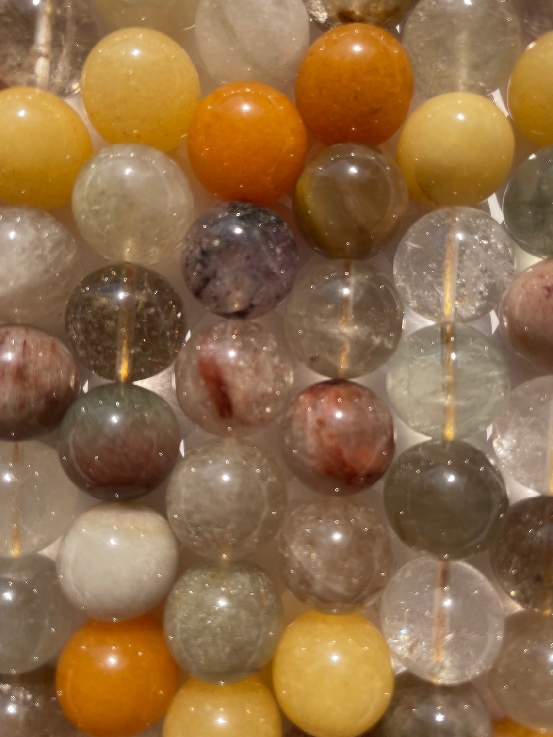 AAA Natural Rutilated Quartz Gemstone Round Bead. Gorgeous Natural ...