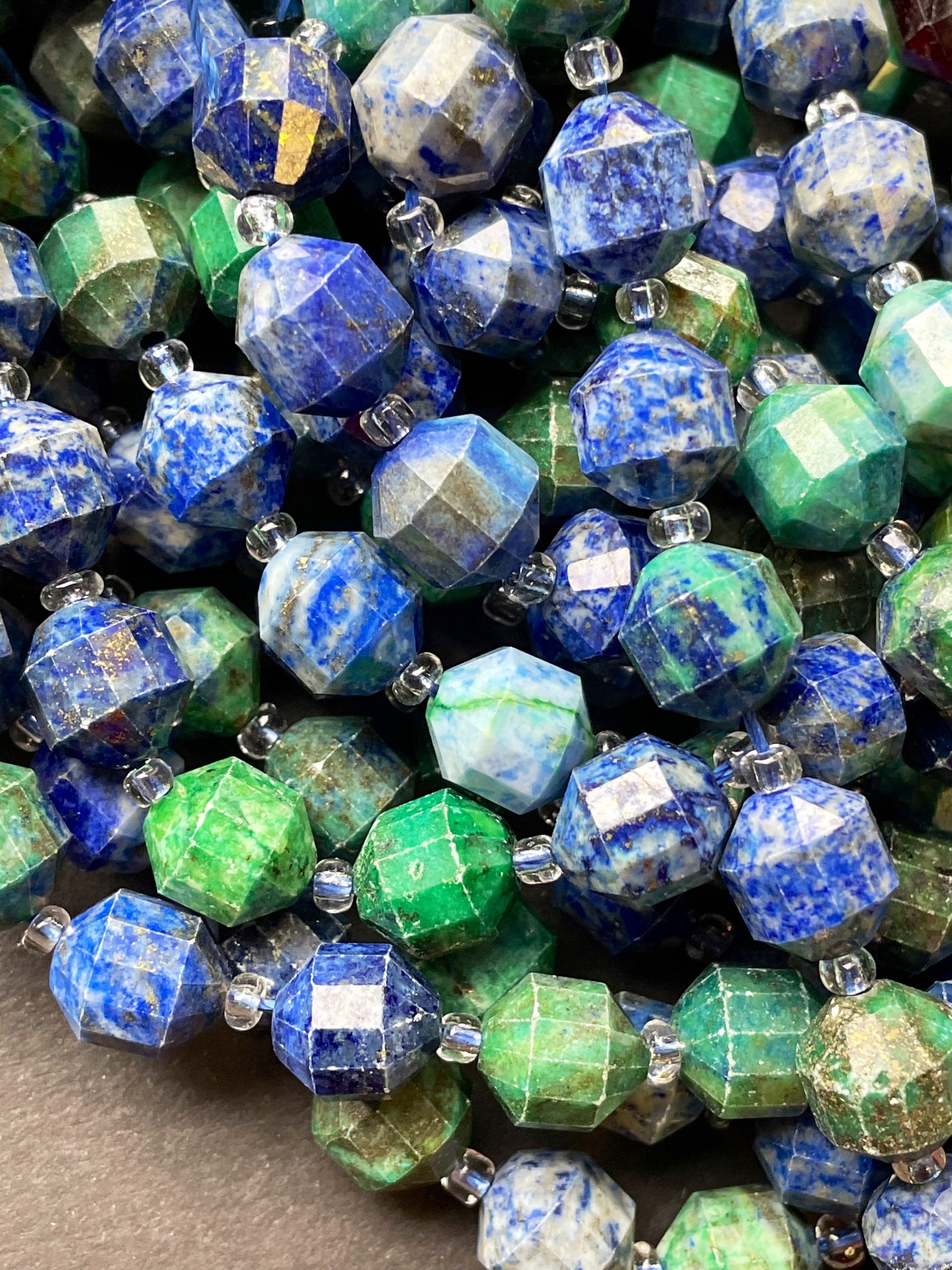 Natural Azurite Stone Bead. Faceted Diamond Cut 8mm 10mm Bead | Etsy UK