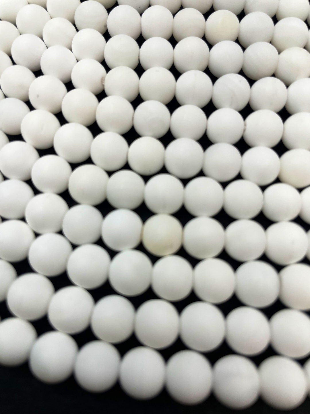 AAA Natural Matte White Shell Bead. 6mm 8mm 10mm Round Bead. Beautiful ...