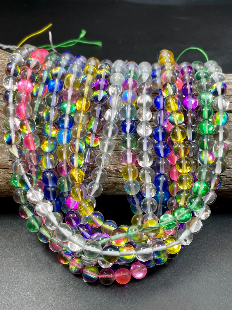 BULK! Beautiful Mermaid Glass Beads Smooth 6mm 8mm 10mm Round Shape ...