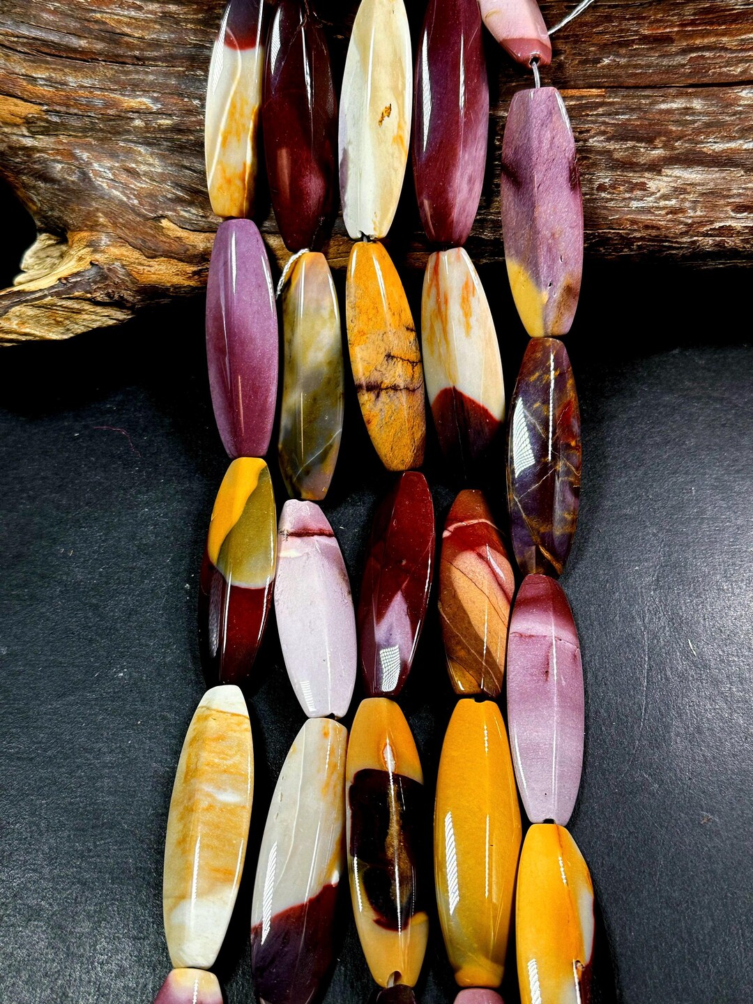 Natural Mookaite Gemstone Bead 55x17mm Rectangle Shape, Beautiful ...