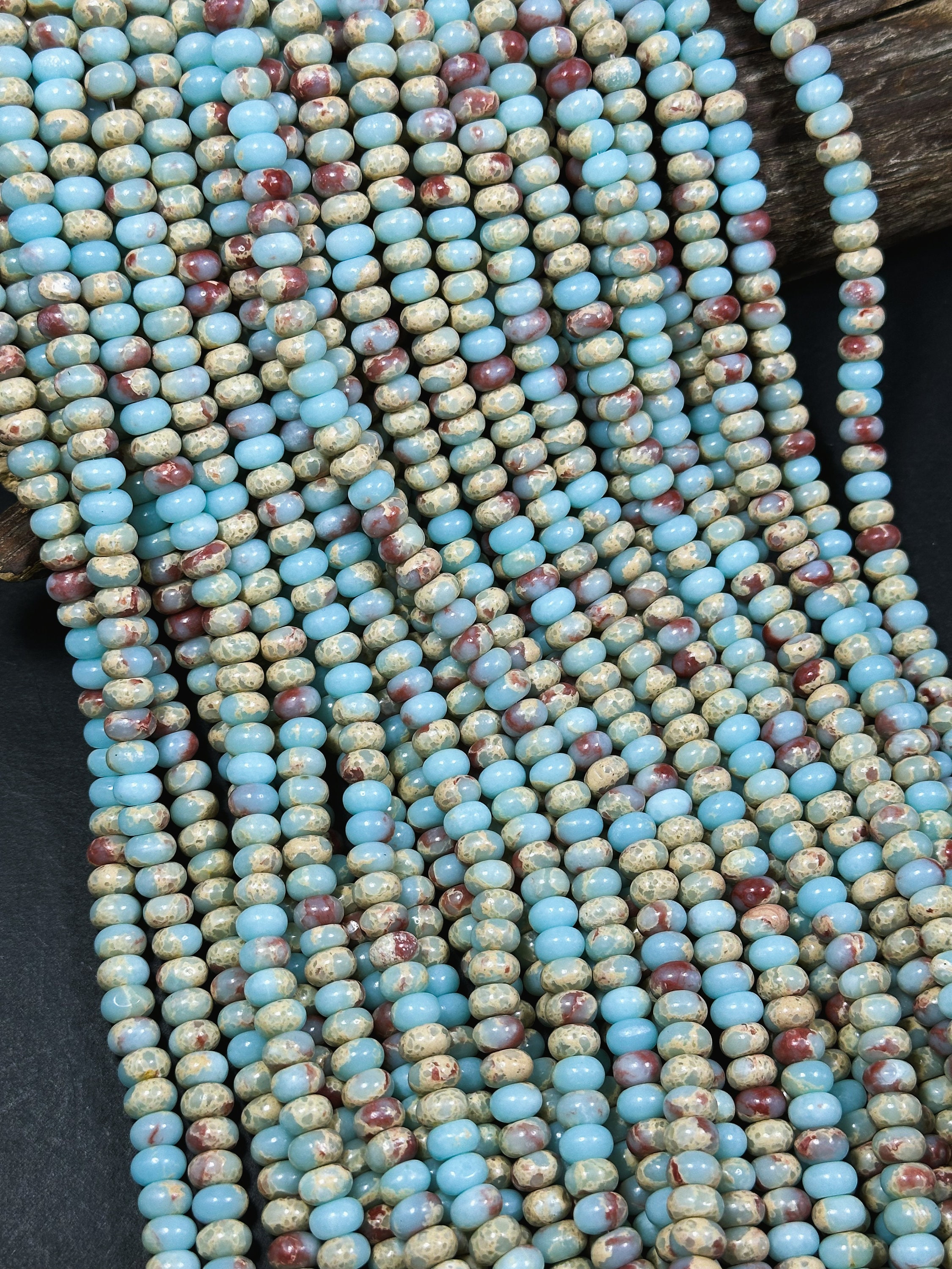 Natural Sea Sediment Jasper Gemstone Bead 8x5mm Rondelle Shape ...