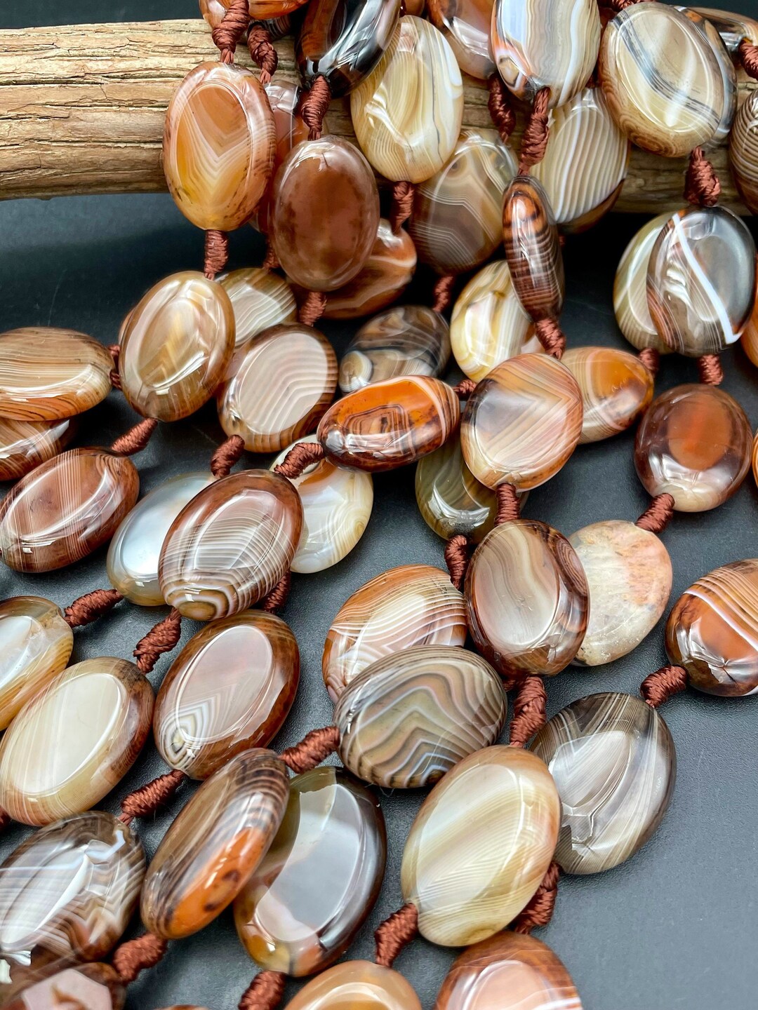 Natural Botswana Agate Stone Bead 15x20mm - 30x40mm Oval Shape ...