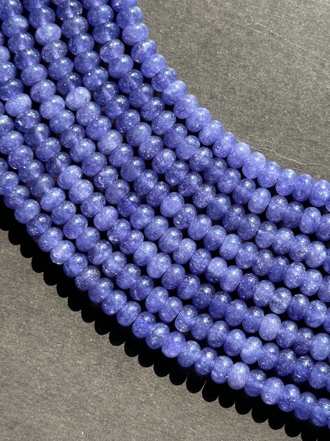 Beautiful Dark Blue Purple Jade Gemstone Bead 8x5mm Smooth Rondelle ...