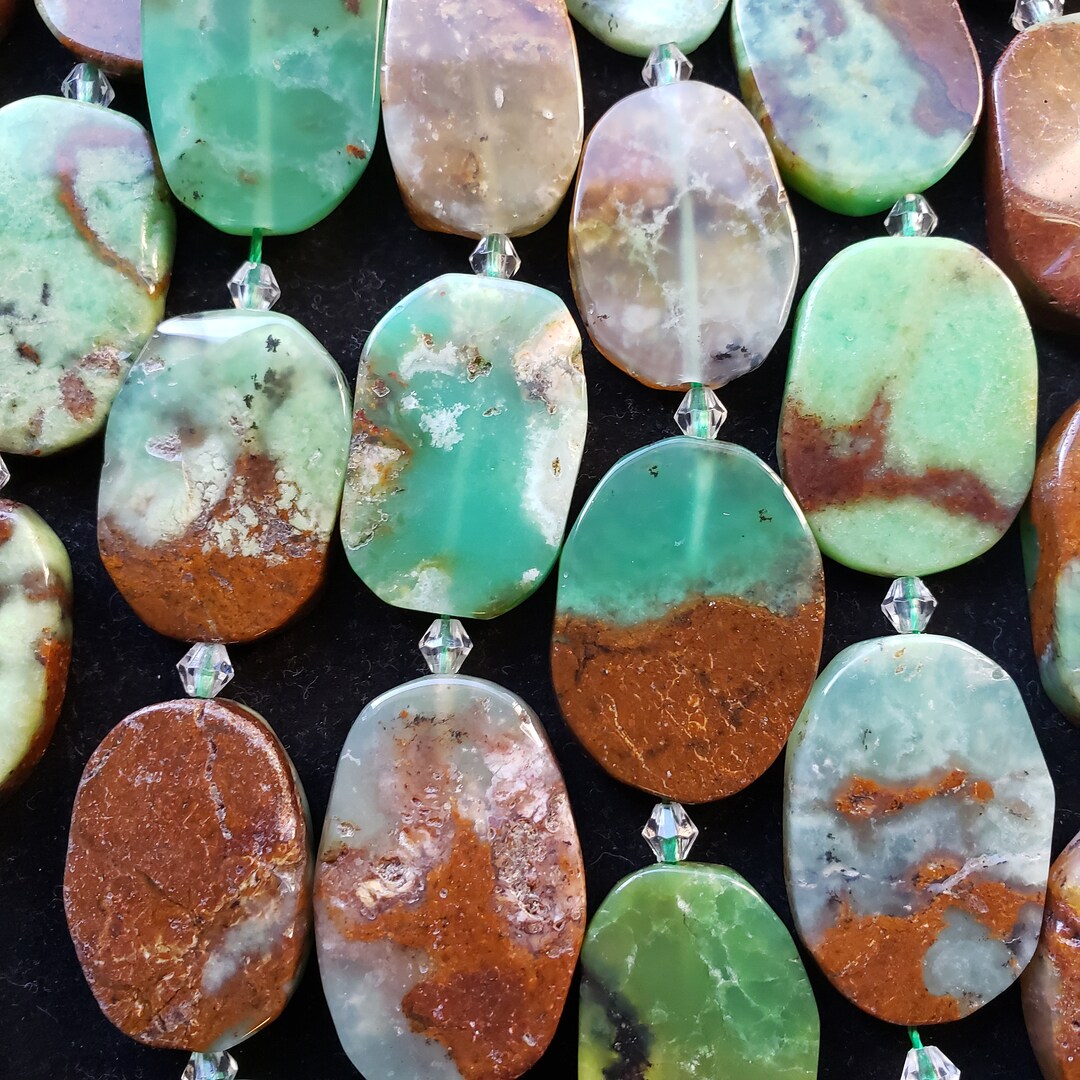 Natural Chrysoprase Tablet Shape 27x20mm Full Strand 16" Great for ...
