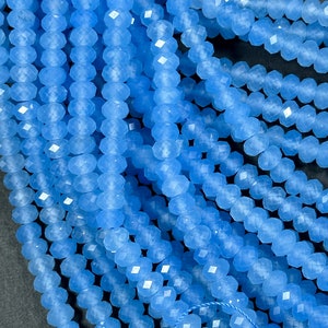 Natural Blue Jade Gemstone Bead Faceted 8x5mm Rondelle Shape, Gorgeous ...