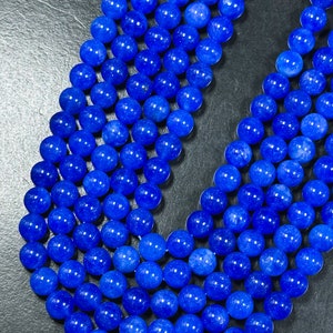 Natural Blue Jade Gemstone Bead 6mm 8mm 10mm Round Beads, Beautiful ...