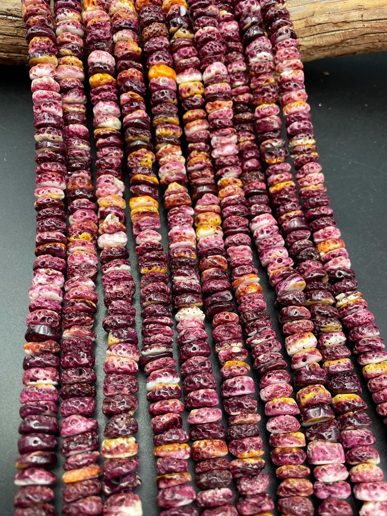 AAA Natural Purple Spiny Oysters Shell Bead. 4x10mm Roundell | Etsy