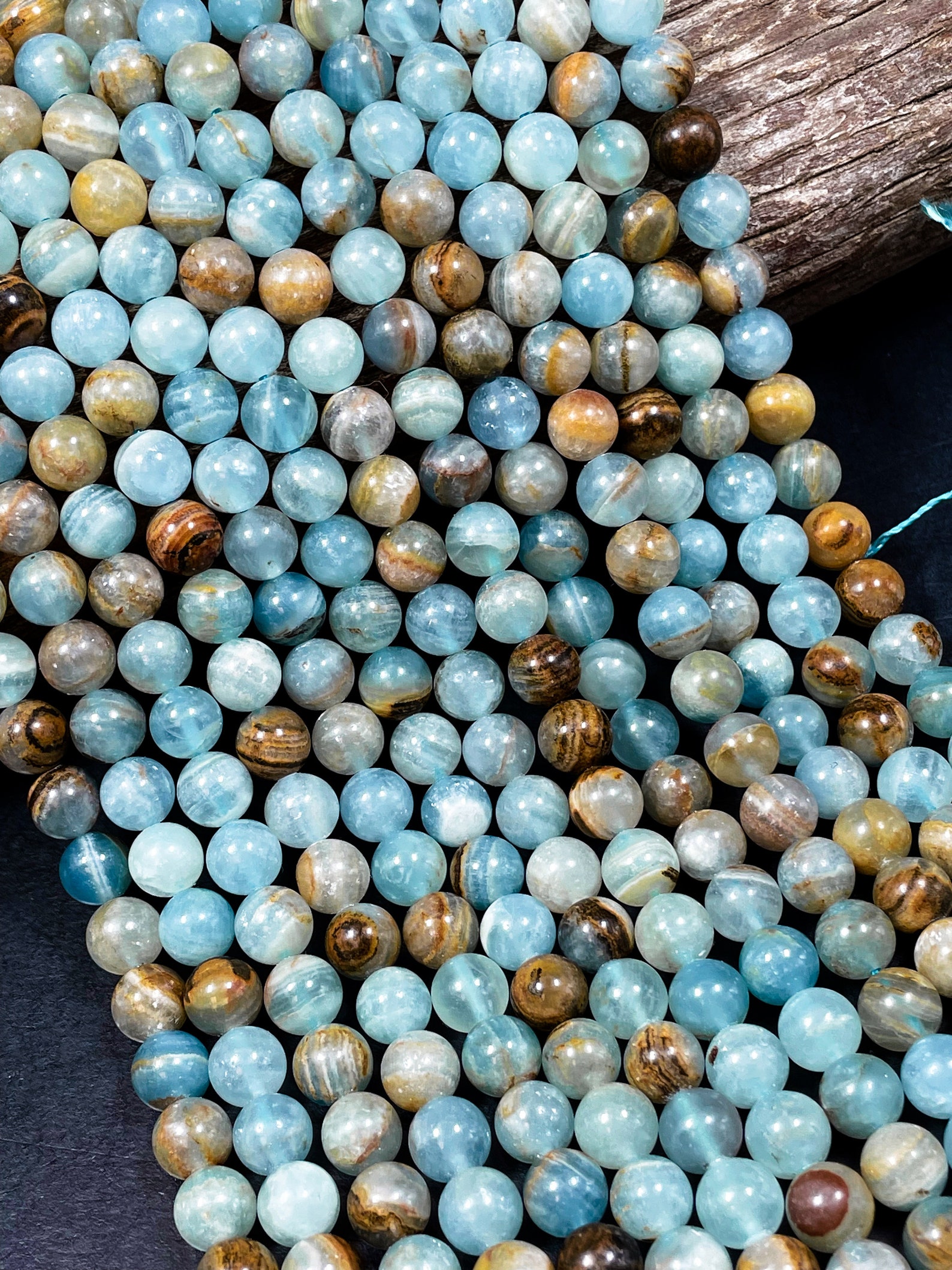AAA Natural Blue Calcite Gemstone Round Bead. 6mm 8mm 10mm . Gorgeous ...