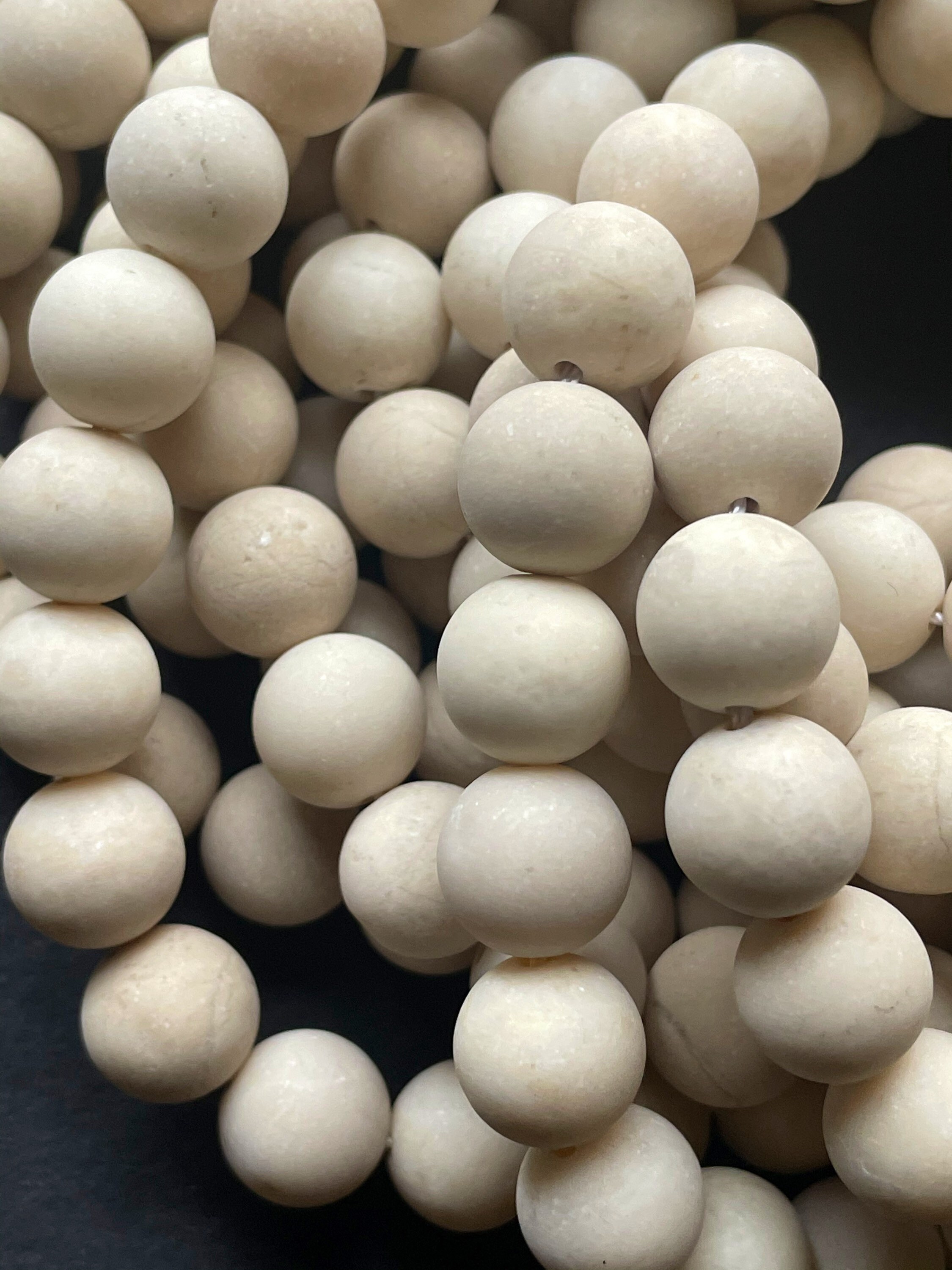 Natural matte river stone bead. 6mm 8mm 10mm 12mm round bead. | Etsy